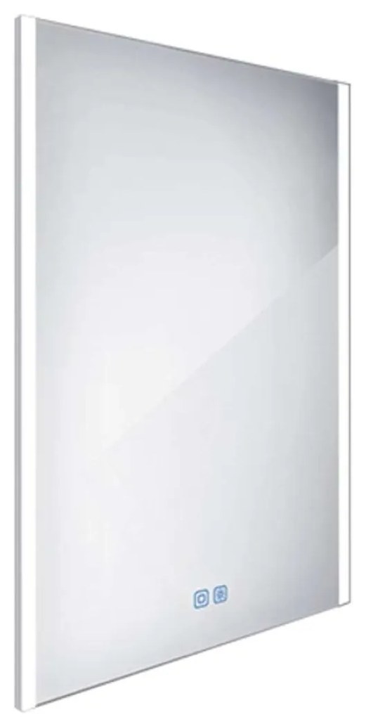 Nimco - Zrcadlo s LED osvětlením, 60x80 cm, dotykový senzor, hliník ZP 11002VX