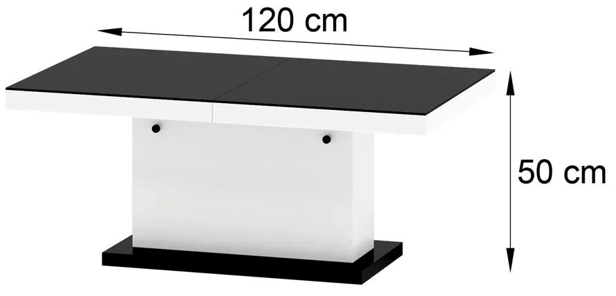 Konferenční stolek MATERA LUX (černá lesk/bílá lesk/černá lesk)