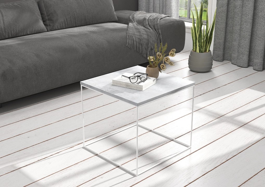 ADRK Furniture Konferenční stolek ELENA 50x50 CT-ELE-W-BE