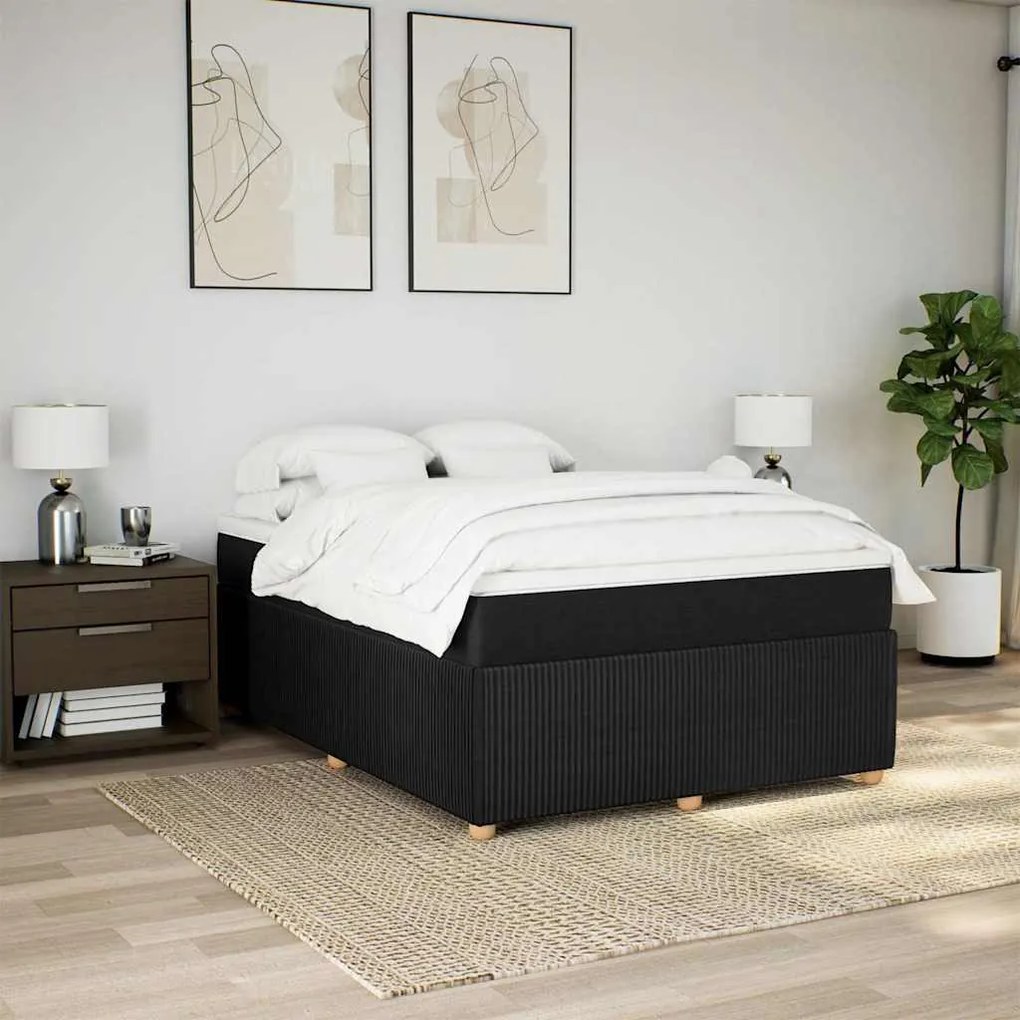 Box spring postel s matrací černá 140 x 190 cm textil 3285569