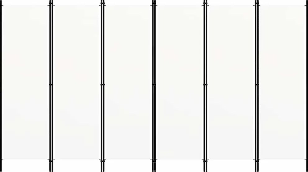 6dílný paraván bílý 300 x 180 cm 320727