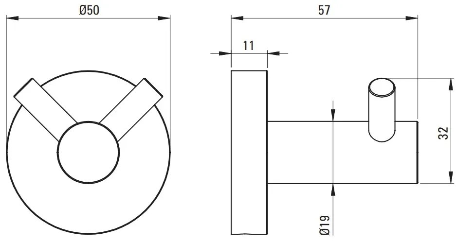Deante Jasmin, 2-háček na ručníky, černá matná, DEA-ADJ_N121