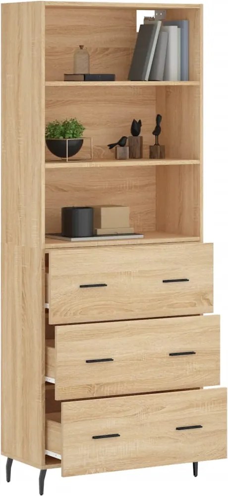 Skříň highboard dub sonoma 69,5 x 34 x 180 cm kompozitní dřevo 3189400
