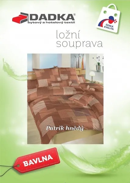 DADKA Povlečení bavlna Patrik hnědý 140x220, 70x90 cm
