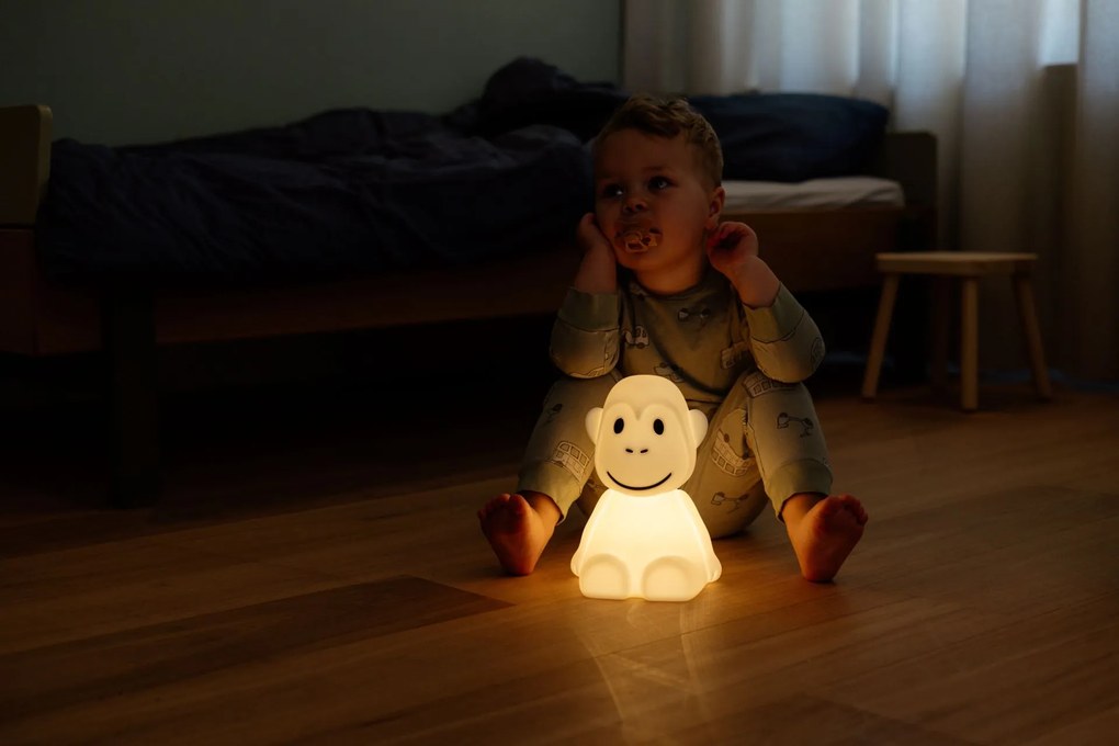 Mr Maria Dětská LED lampička Monkey Bundle of Light, bílá barva, plast