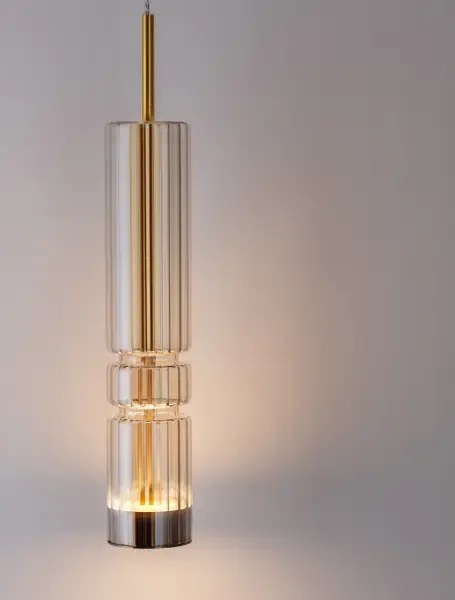 LED zlato-cognac moderní svítilna Bento