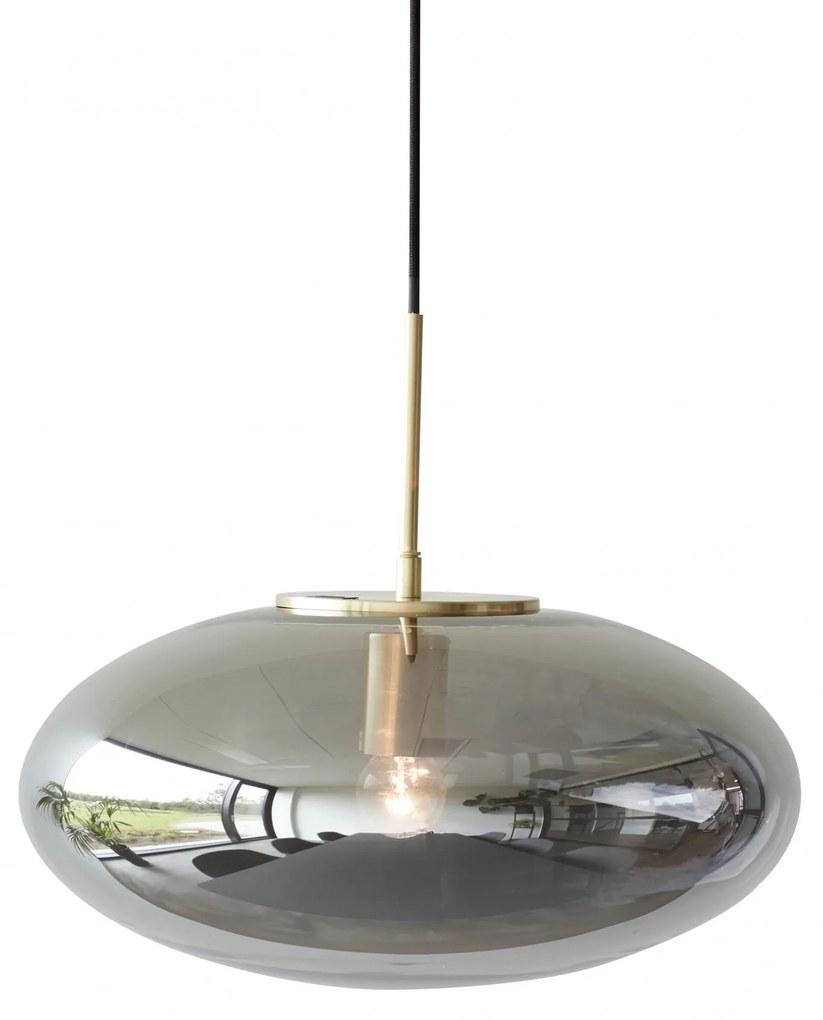 Hübsch Stropní lampa Mirror Brass, stříbrná barva, sklo