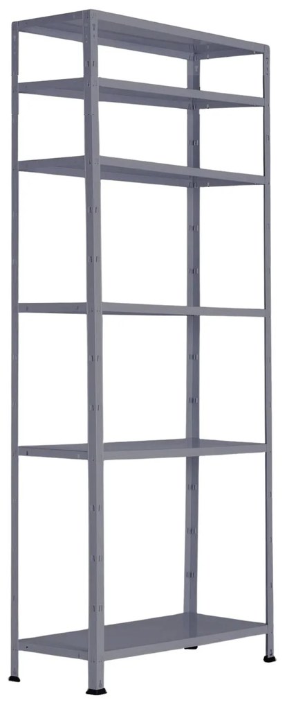 Policový regál 1760x750x300 mm, 6 polic, nosnost police 75 kg, RAL 7031