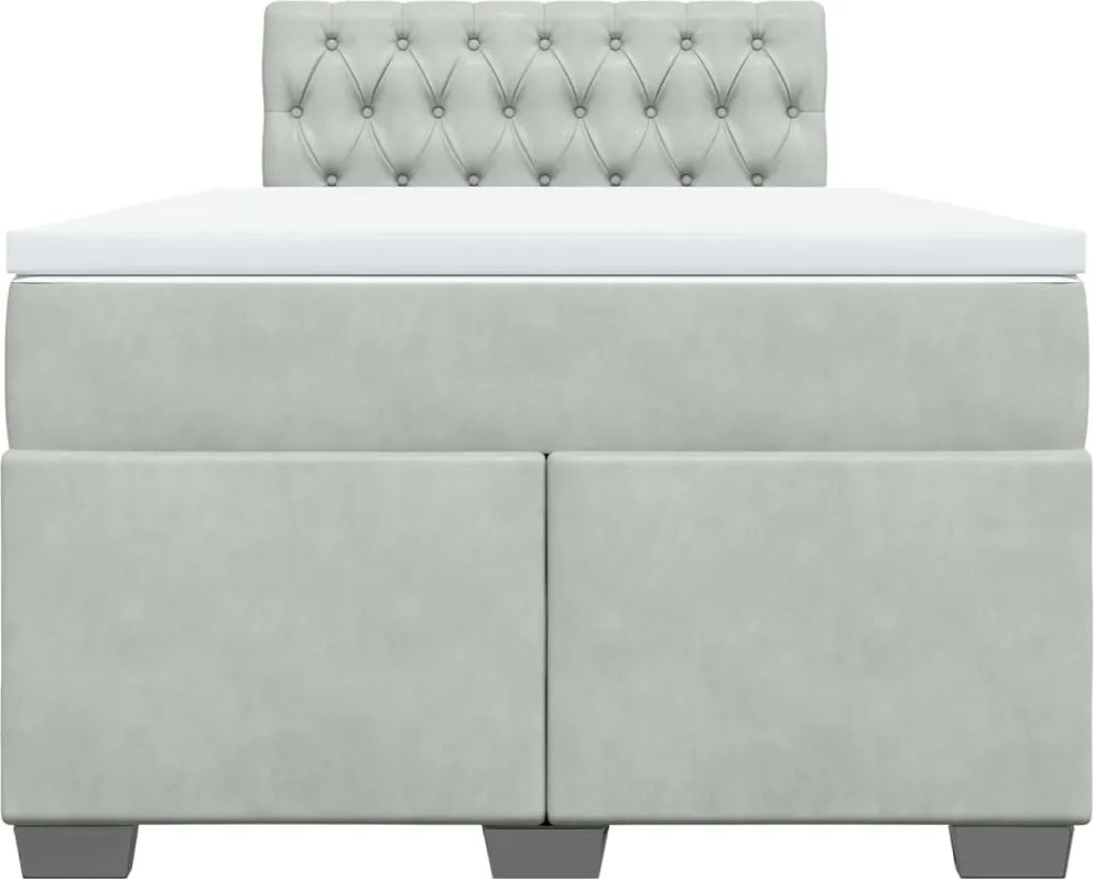 Box spring postel s matrací světle šedá 120 x 200 cm samet 3286288
