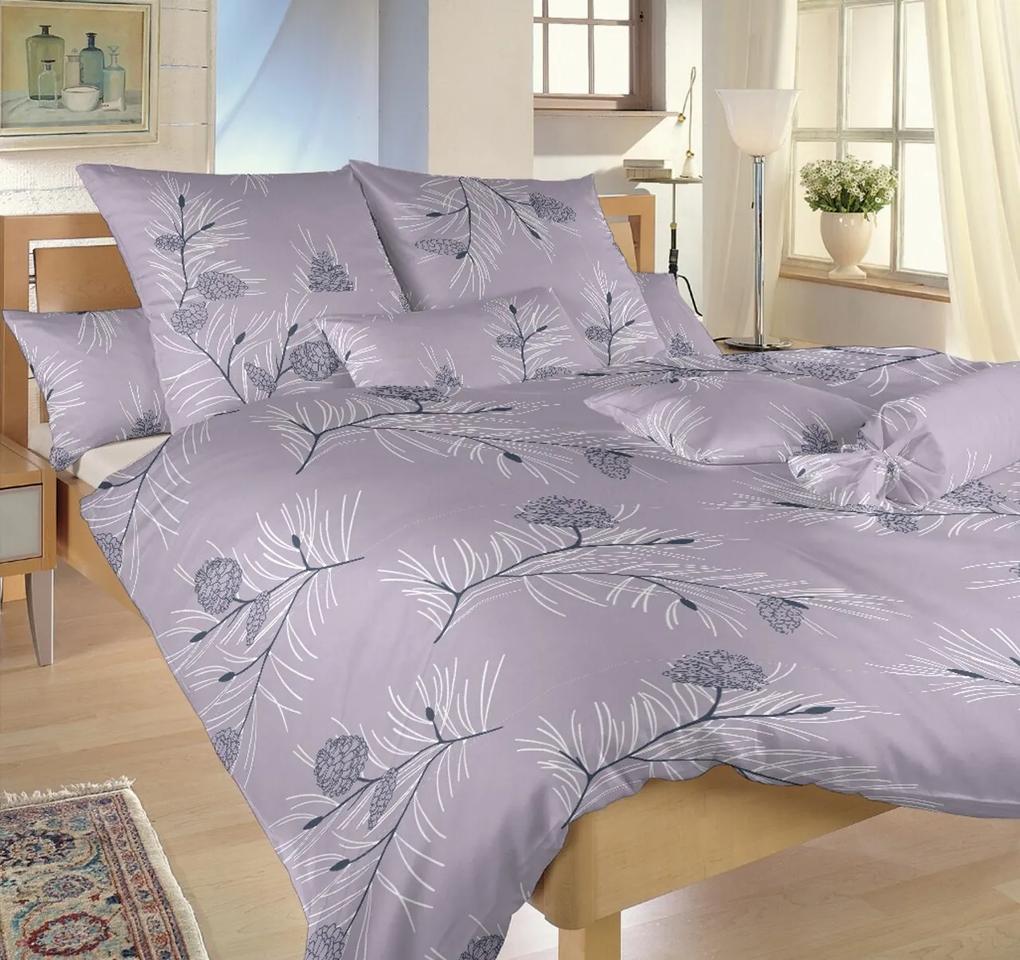Dadka Povlečení bavlna Jehličí violet 240x200, 2x70x90 cm