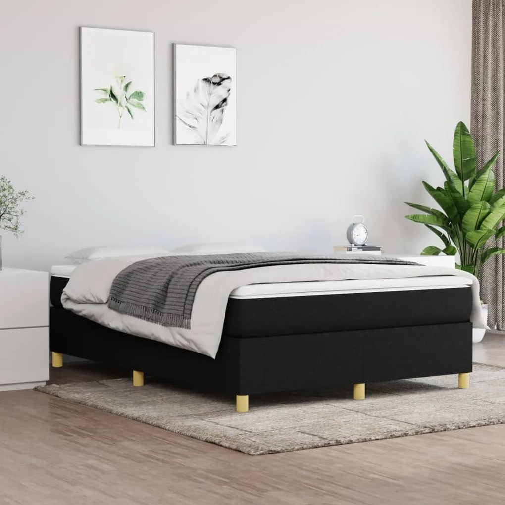 Rám postele s boxspringem černý 140 x 200 cm textil 3120963