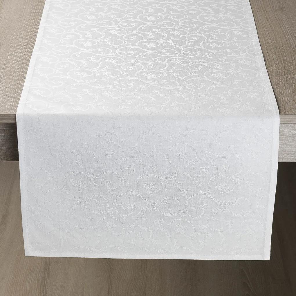 Ubrus Veba GARBO Ornament bílá Velikost: 160x220 cm - ovál