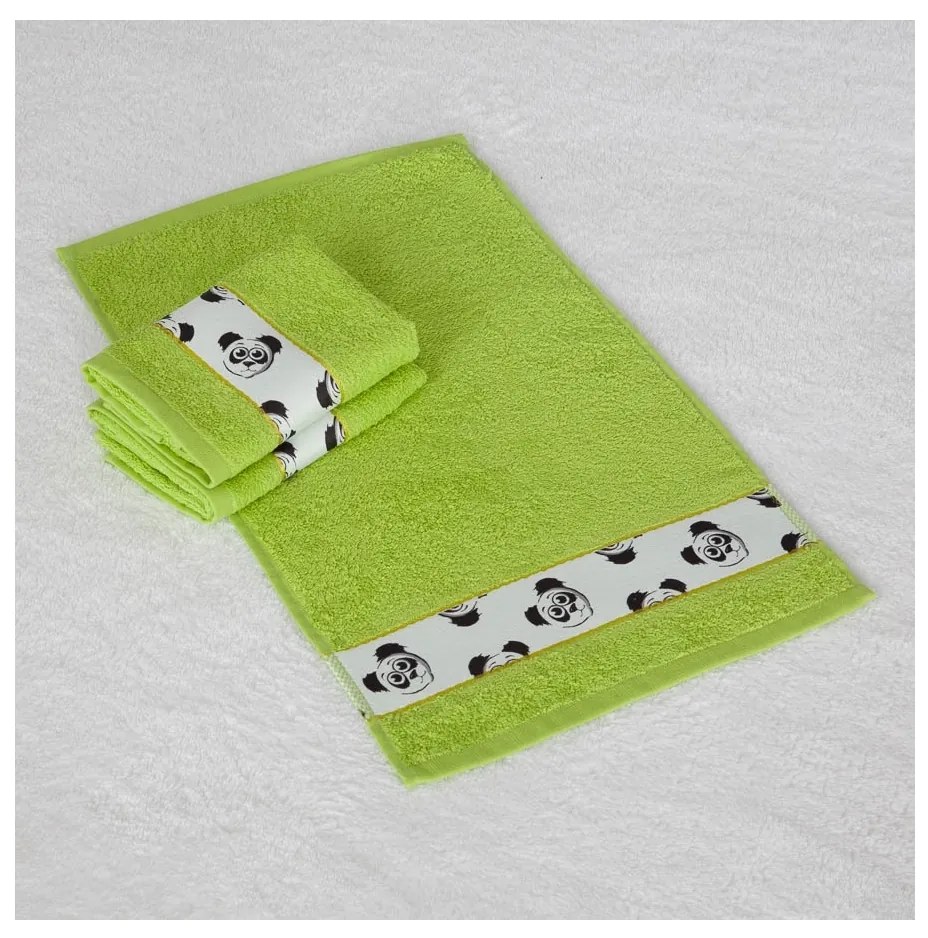 Veba dětský ručník rujana pandy - zelená 30x50