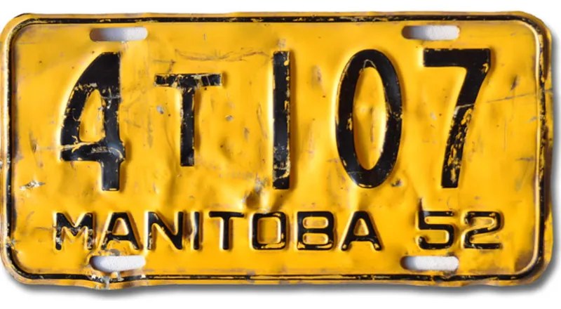 Kanadská SPZ Manitoba 1952 Yellow 4T107