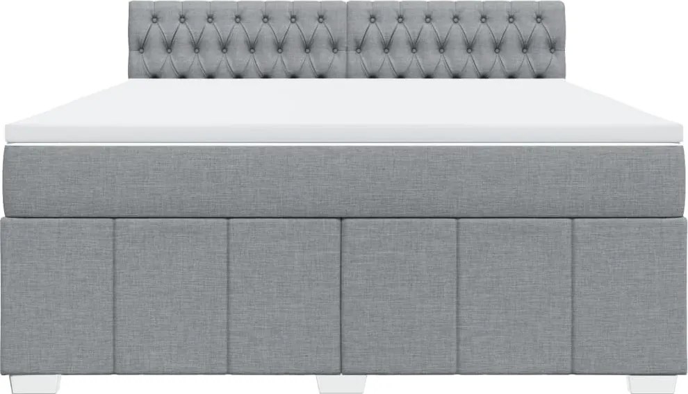 Box spring postel s matrací světle šedá 180 x 200 cm textil 3287154
