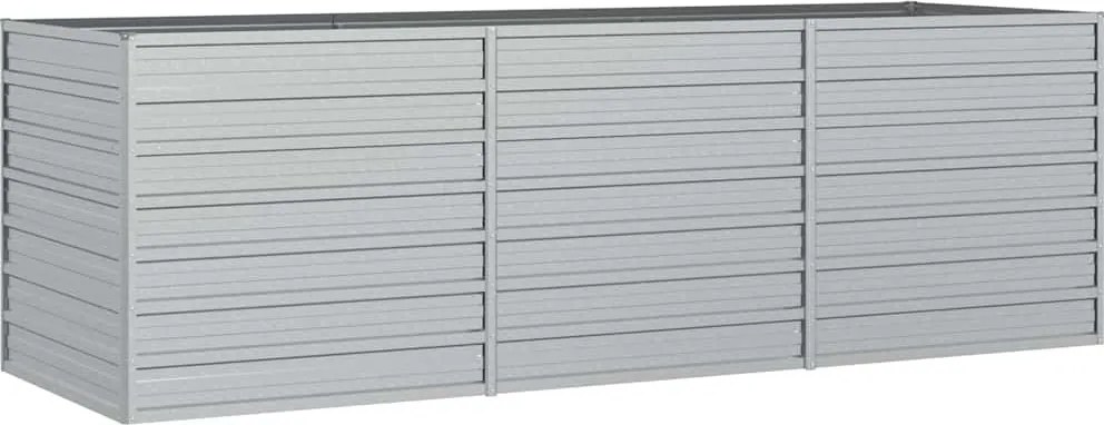 vidaXL Zahradní vyvýšený záhon 240x80x77 cm pozinkovaná ocel [316886] Barva: Stříbrná