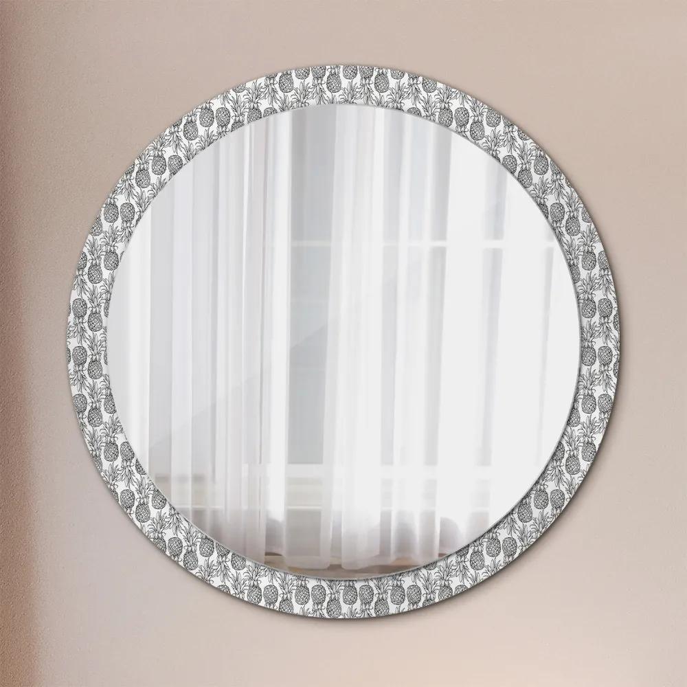 Kulaté zrcadlo s dekorem Ananas fi 100 cm
