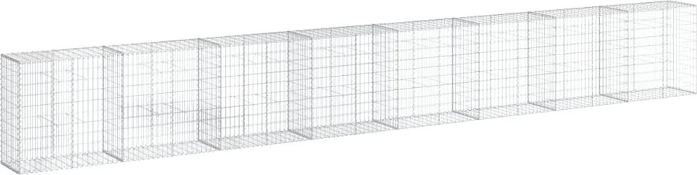 Gabionový koš s víkem 800 x 50 x 100 cm pozinkované železo 3295149