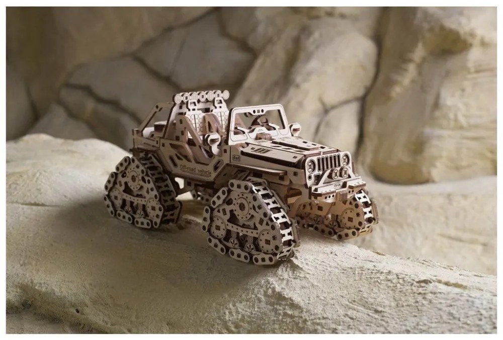 Ugears 3D dřevěné mechanické puzzle Triceratops