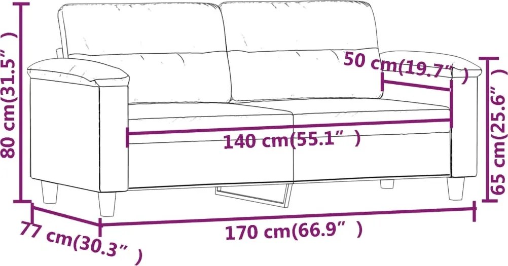 vidaXL 2místná pohovka 140 cm tkanina z mikrovlákna [359562] Barva: Béžová