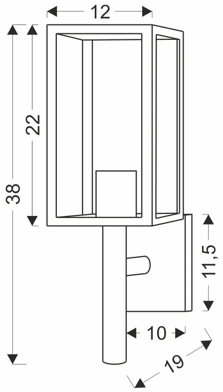 Černé fasádní svítidlo Hosta pro žárovku E27 IP44  - Candellux