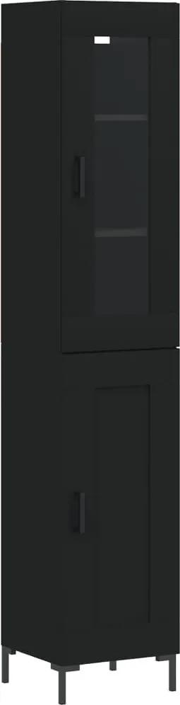 vidaXL Skříň highboard 34,5x34x180 cm kompozit [3199490] Barva: Černá