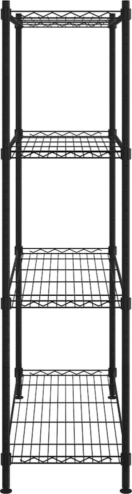 Úložný regál 4 police 90 x 35 x 137 cm černý 200 kg 324622