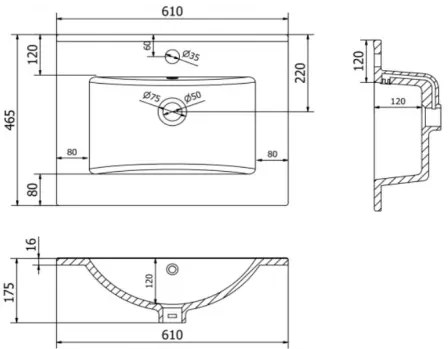 Koupelnové umyvadlo PRATO Halmar