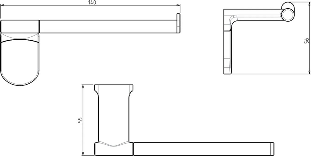 Aqualine, ZERO držák toaletního papíru bez krytu, chrom, ZE017