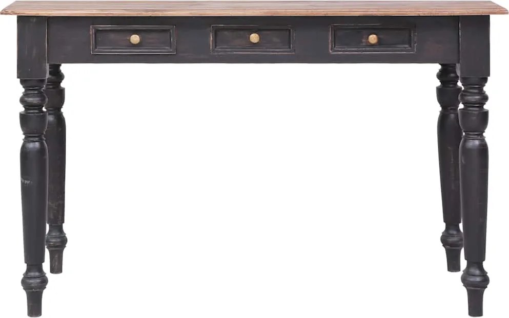 Psací stůl se 3 zásuvkami 117 x 57 x 75 cm masivní mahagon 283907
