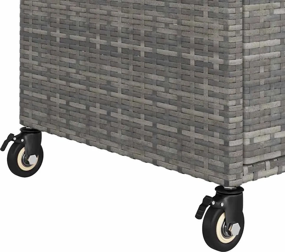 Barový vozík se zásuvkou šedý 100 x 45 x 97 cm polyratan 316664