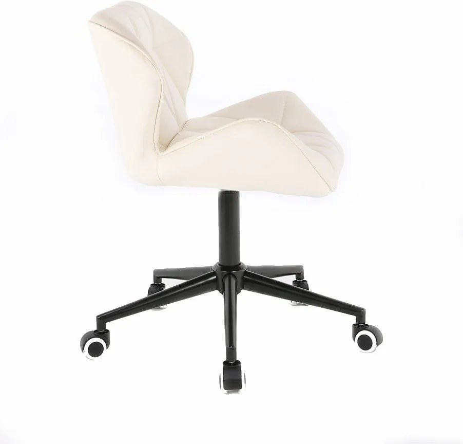 LuxuryForm DESIGN Otočná židle MILANO na černé podstavě s kolečky - krémová