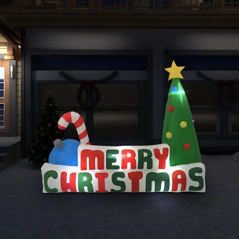 Merry Christmas nafukovací LED dekorace se stromkem 240x188 cm - Default Title