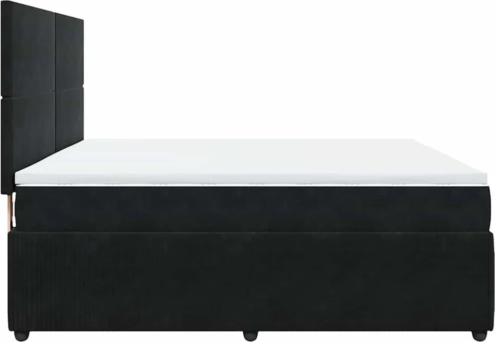 Box spring postel s matrací černá 180x200 cm samet 3292402
