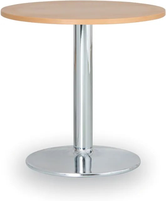 B2B Partner Konferenční stolek Zeus II, kruh 600 mm, chromovaná podnož, deska třešeň