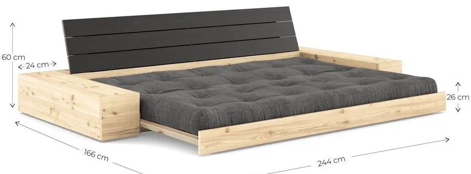 Červená manšestrová rozkládací pohovka 244 cm Base – Karup Design