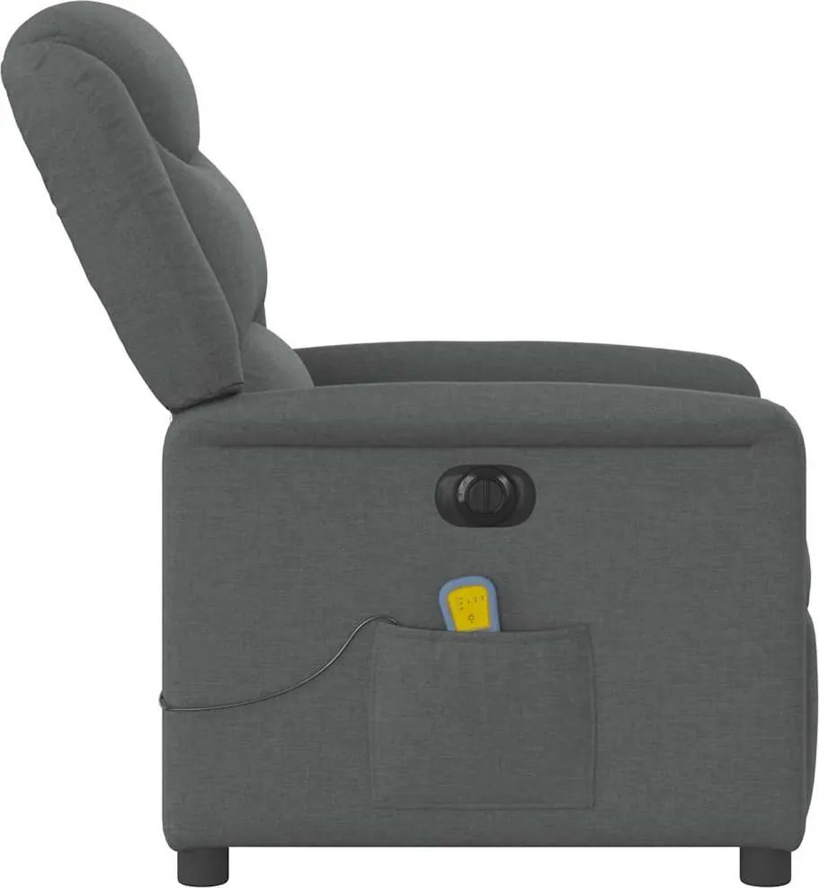 Elektrické masážní polohovací křeslo tmavě šedé textil 3303185