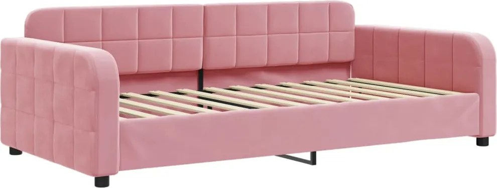 Válenda s přistýlkou a zásuvkami růžová 100 x 200 cm samet 3196987
