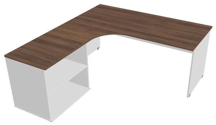 Sestava stolu a skříně pravá 180 cm - Hobis Gate GE 1800 60 H P Dekor stolové desky: ořech, Dekor lamino podnože: bílá