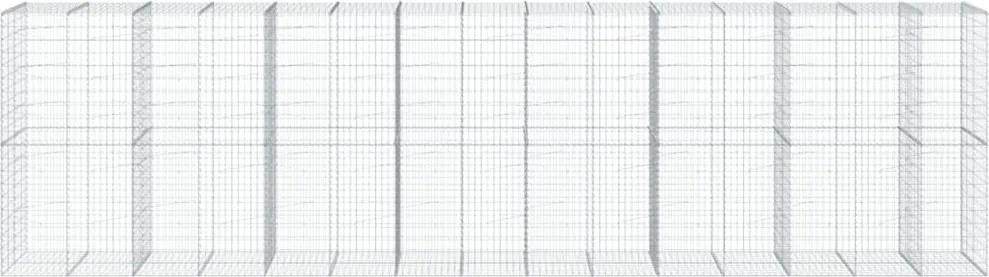 Gabionový koš s víkem 750 x 100 x 200 cm pozinkované železo 3295238