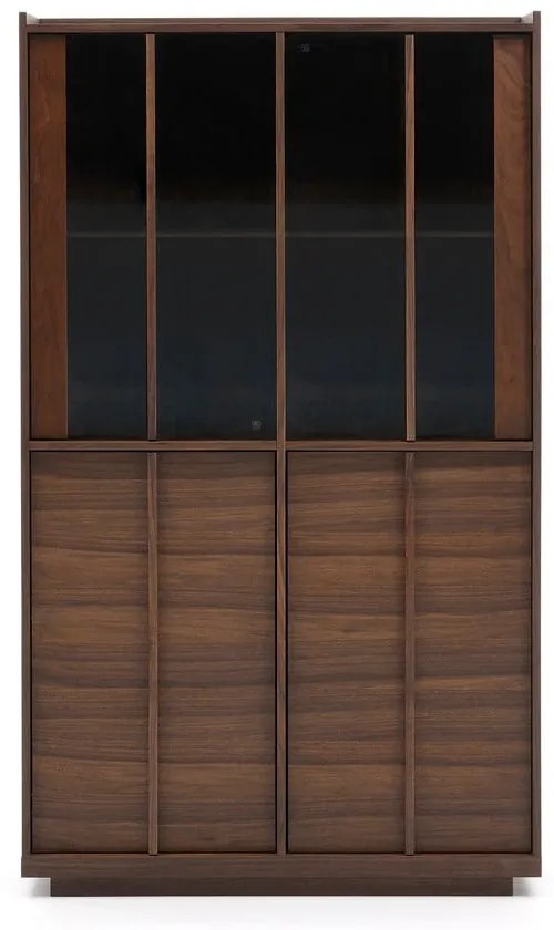 Hnědá vitrína v dekoru ořechu 100x170x40 cm Onix – Kave Home