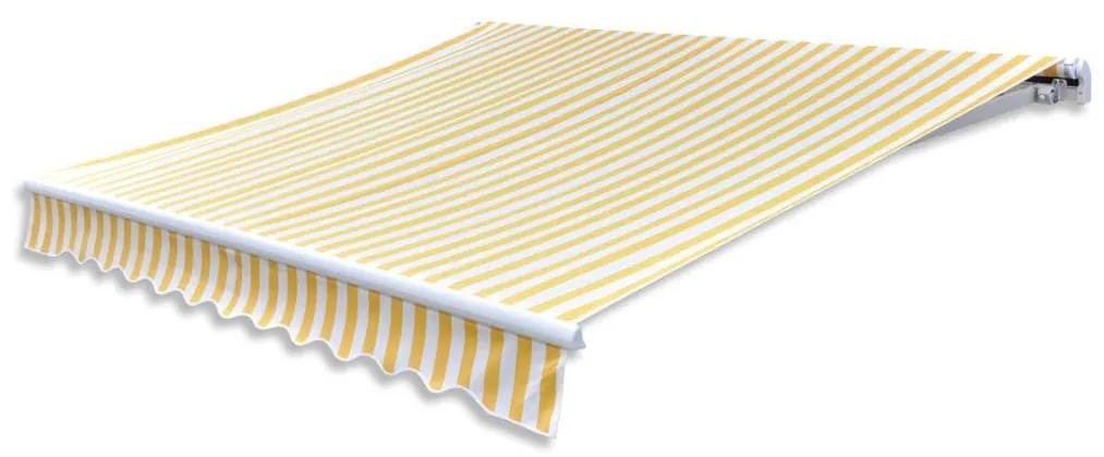 270187 vidaXL Markýza s rámy plátno žlutá a bílá 4 x 3 m
