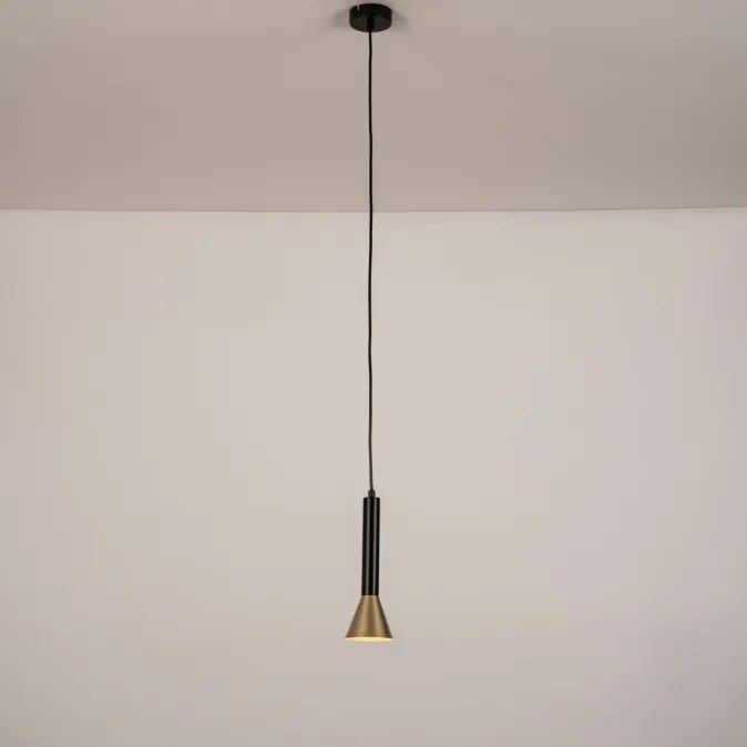 Závěsné minimalistické svítidlo nad noční stolek do ložnice Tolomeo Black and Gold One