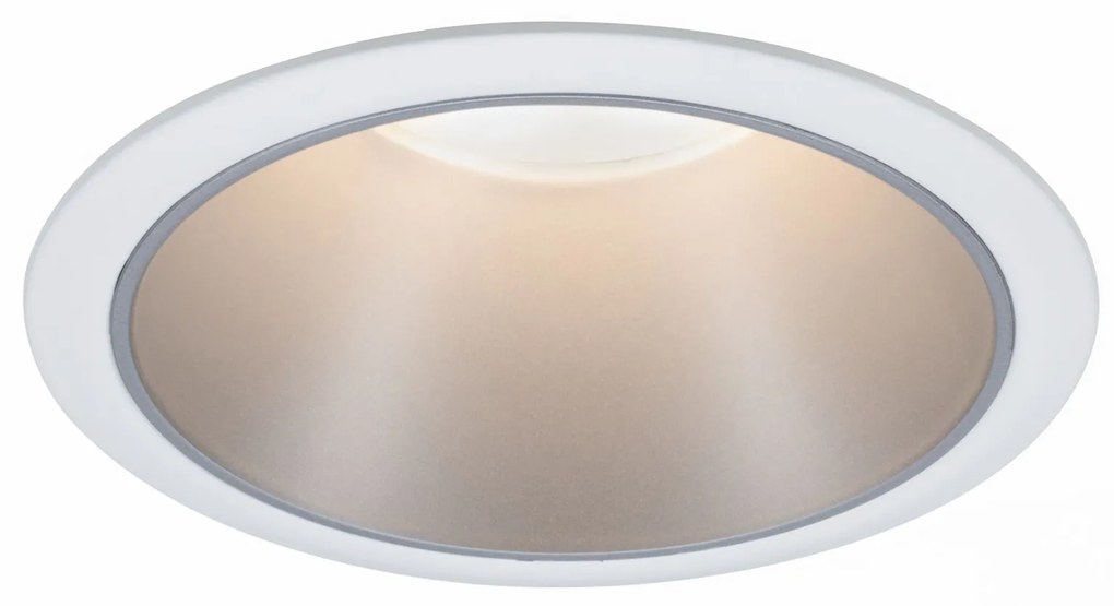 Paulmann 93409 LED Cole, bodovka v bílo-stříbrné úpravě, 1x6,5W LED 2700K tříkrokové stmívání, prům. 8,8cm, IP44