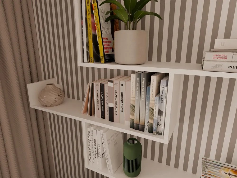 Sada 3 ks nástěnných polic KOBI bílá