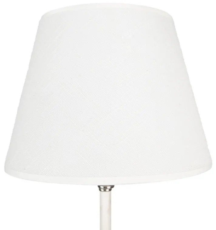 Stříbrná stolní lampa s bílým stínidlem – 18x44 cm