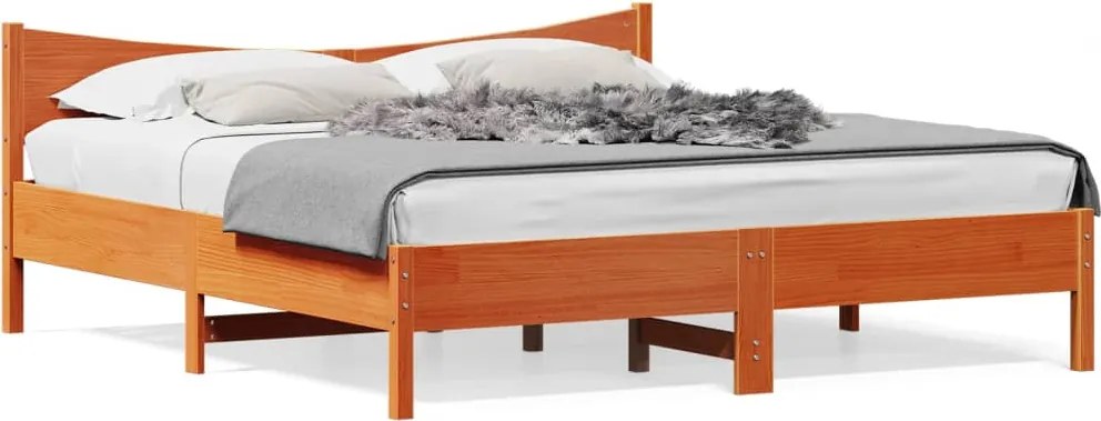 Postel bez matrace voskově hnědá 200 x 200 cm masivní borovice 3216359