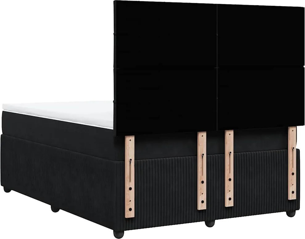 Box spring postel s matrací černá 160x200 cm samet 3292384