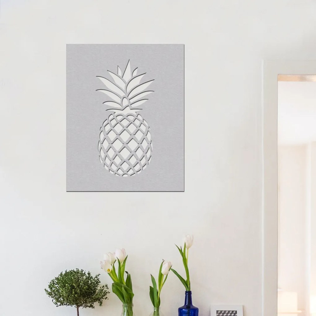 dřevo života Dřevěná dekorace na zeď ANANAS Rozměry (cm): 60x75, Barevný vzor: Světlý dub