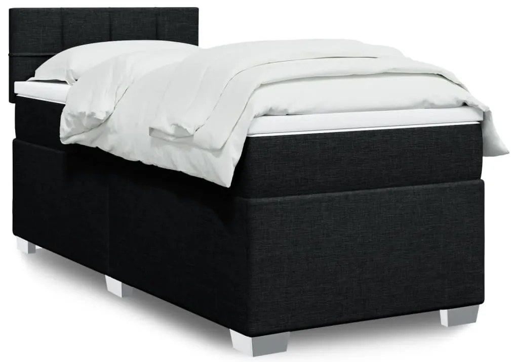 Box spring postel s matrací černá 90x190 cm textil 3288045
